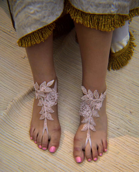 Pink Foot Lace Harness – BRIN Project by Reshma